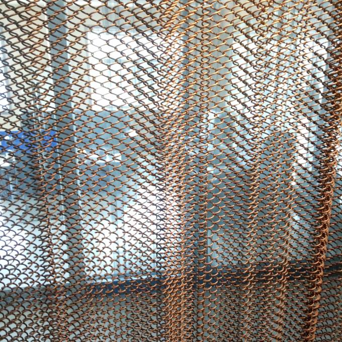 6x6mm Gold Aluminum Chain Link Curtains for Exhibition Halls