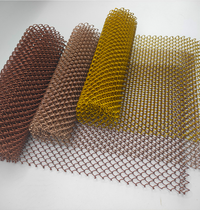 Modern Design Balcony Architectural Metal Mesh With Gold Color