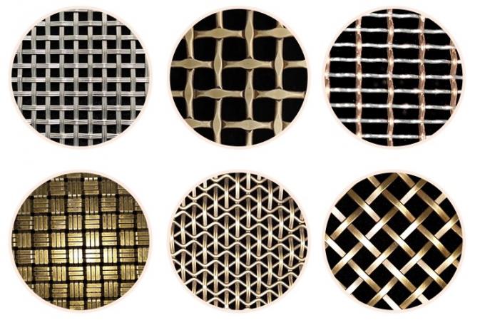 Burnished Brass Crimped Wire Grille Diamond Metal Wire Mesh Waterproof