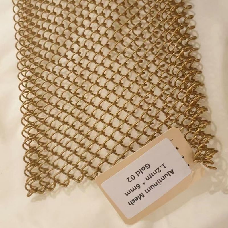 6*6mm Heavy Metal Chain Link Curtains Gold Architectural Aluminum For ...