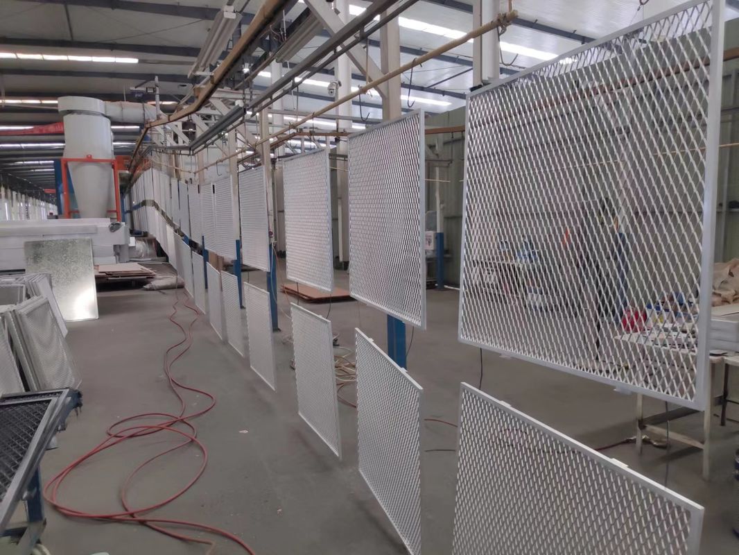 Powder Coating White Color Expanded Metal Mesh For Wall Facaded