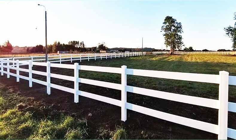 1.2m Height White 3 Rails Heavy Duty Vinyl Fence Horse PVC Farm Fence
