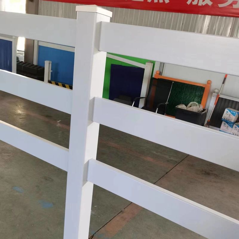 White Color Vinyl Fence Horse Fence 3 Rails Horse PVC Farm Fence