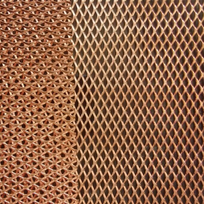 Anti Corrosion Brass / Cooper Expanded Metal Mesh For Electromagnetic ...