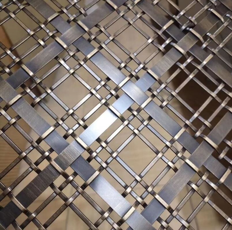 Architectural Flat Wire Mesh Crimped Woven Wire Mesh Brass Bronze ...