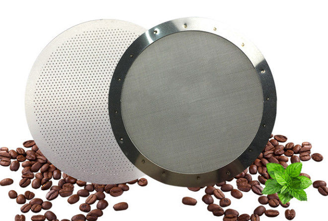 SS316 Perforated Coffee Steel Mesh Filter Disc Micro Hole Etching