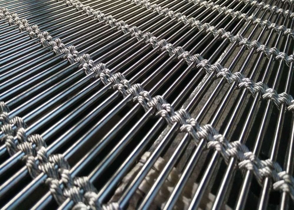 External SUS 304 316 Decorative Woven Wire Mesh Curtain Wall ISO9002