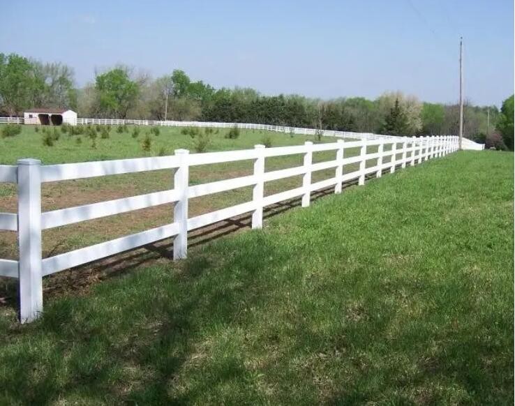 Pvc Horse Paddock Welded Wire Mesh Fence 3 Rails Ranch White Vinyl