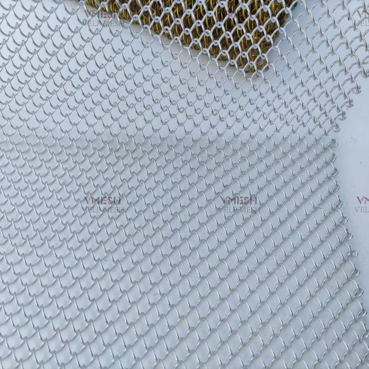 Grey Aluminum Chain Link Mesh Curtain for Partitions & Screens