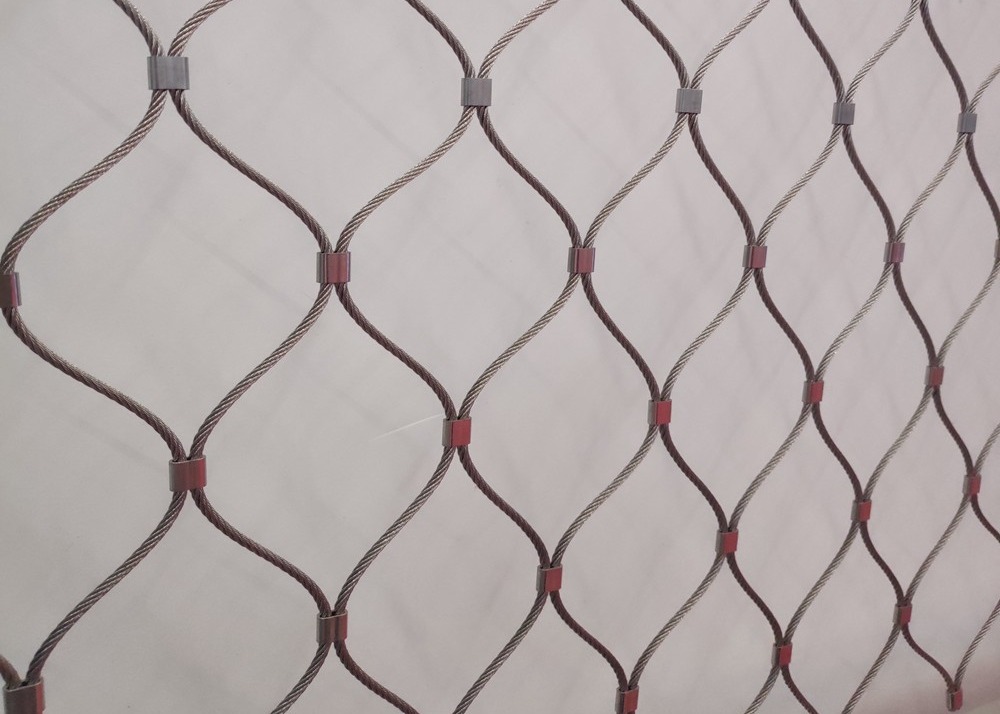 Knotted Tensile Rhombus Flexible Stainless Steel Cable Mesh 7*7 7*19