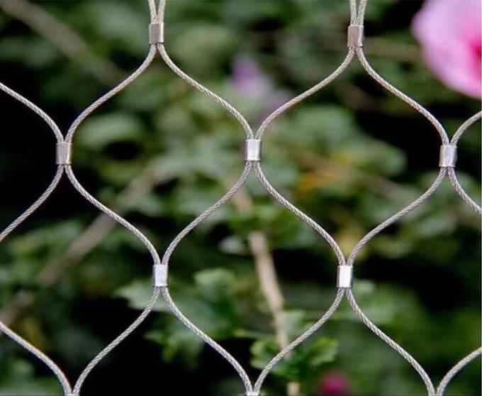 Flexible 304 Stainless Steel Wire Rope Mesh Safety Fencing For Zoo