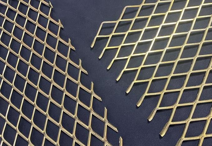 Small Opening Expanded Metal Mesh Brass For Faraday Cage