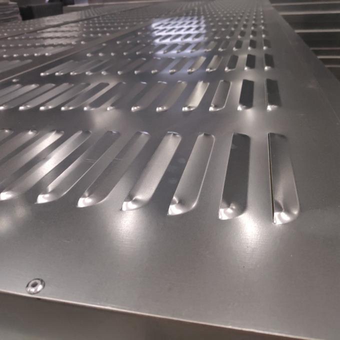 White Stainless Steel 14awg Perforated Metal Panel Slotted Hole Pattern