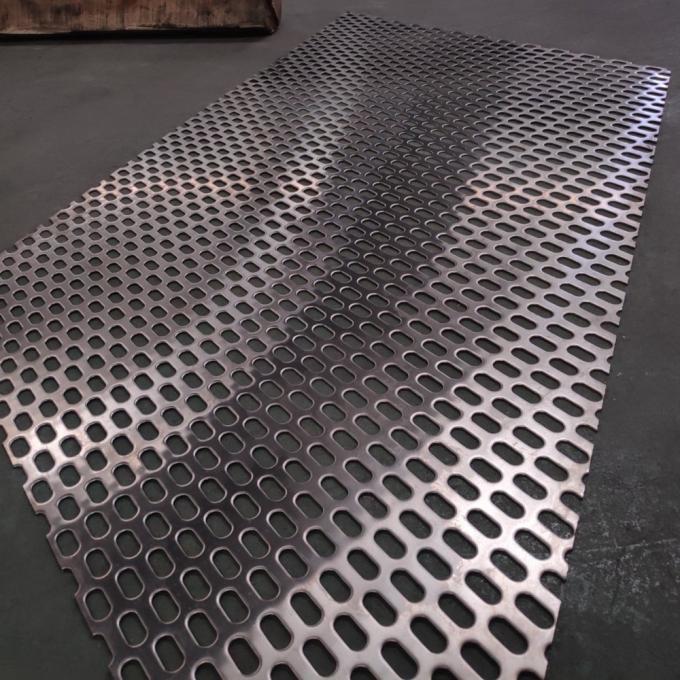 White Stainless Steel 14awg Perforated Metal Panel Slotted Hole Pattern